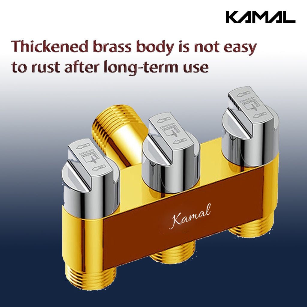 Kamal Three Way Brass Angle Valve Apollo 3 Way Control Tap for Bathroom ...